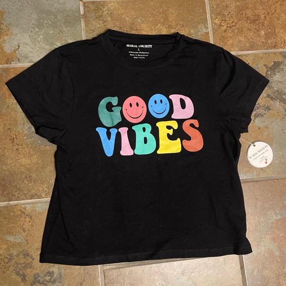 Moral Society | Tops | Nwt Moral Society Good Vibes Baby Tee See ...